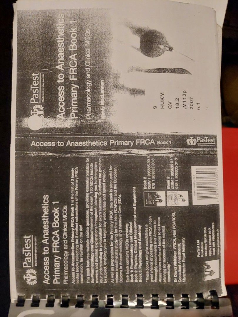 PasTest Acess to Anaesthetics Pharmacology and Clinical MCQs, Hobbies ...