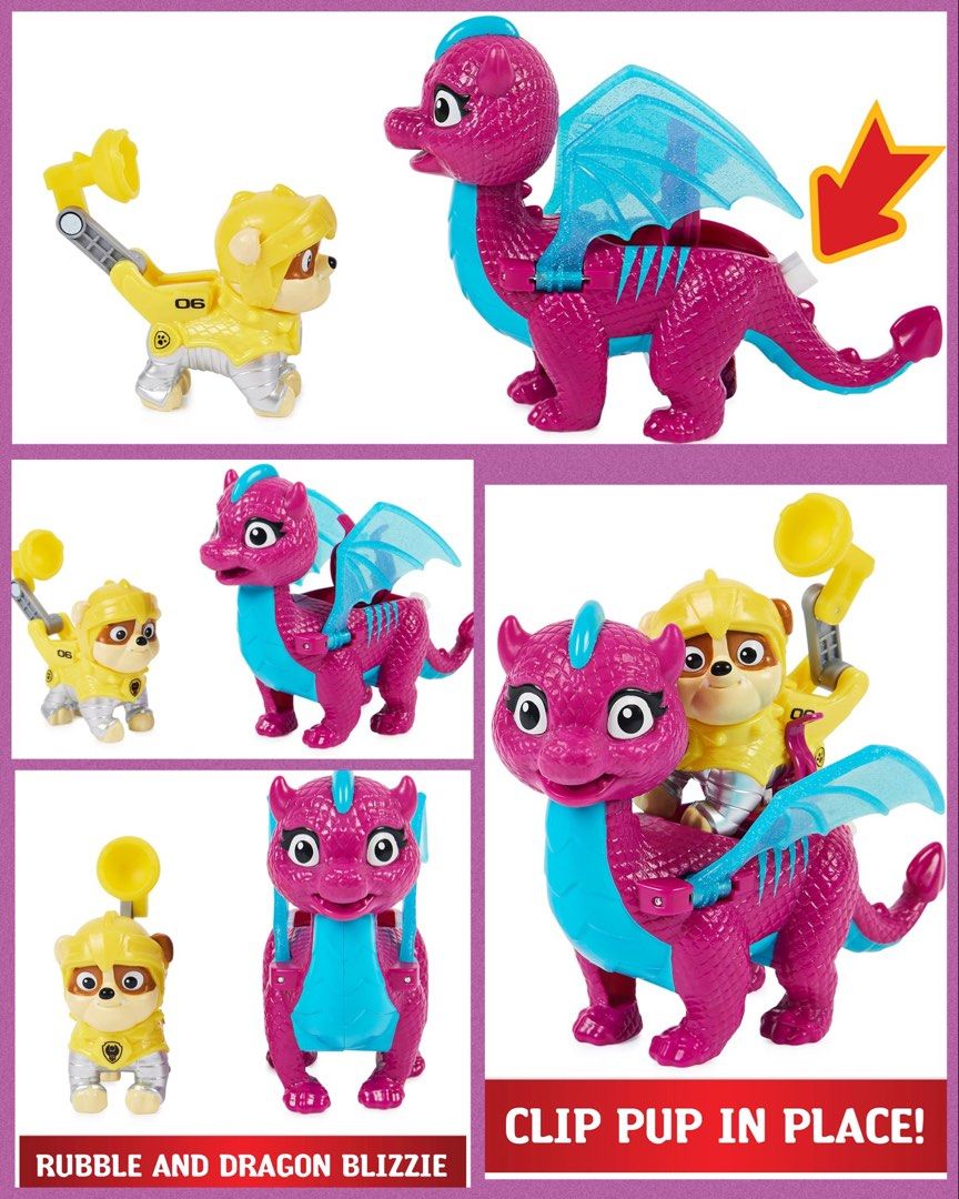 Paw Patrol Rescue Knights Pup and Dragon Action Figure Set, Hobbies ...