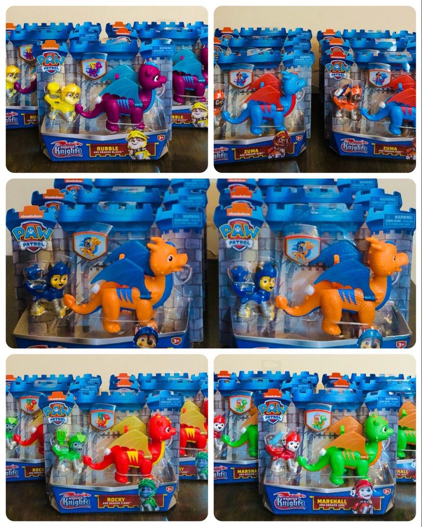 Paw Patrol Rescue Knights Pup and Dragon Action Figure Set, Hobbies ...