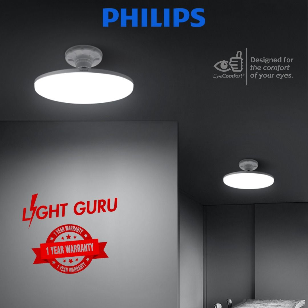 Philips UFO E27 Mounting LED Flat Light Bulb, Furniture & Home Living ...