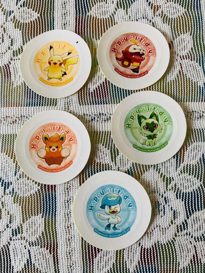 Pokemon Centre Happy Birthday stickers., Hobbies & Toys, Stationery ...
