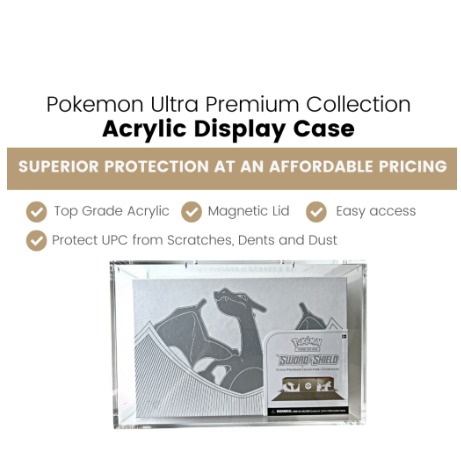 Pokemon TCG Ultra Premium Collection Charizard Acrylic Display Case ...