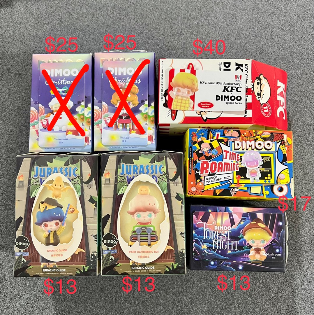 Popmart Dimoo Christmas KFC Jurassic Roaming Forest, Hobbies & Toys ...