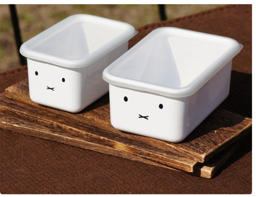 Pre-order Miffy Enamel Containers with cover, Furniture & Home Living ...