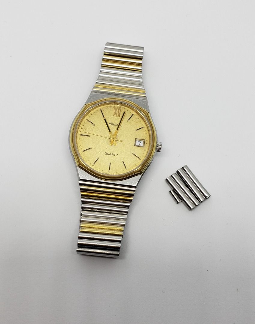 Rare *Vintage* FELCA (Felca became Titoni in 1981) Bicolor Watch with ...