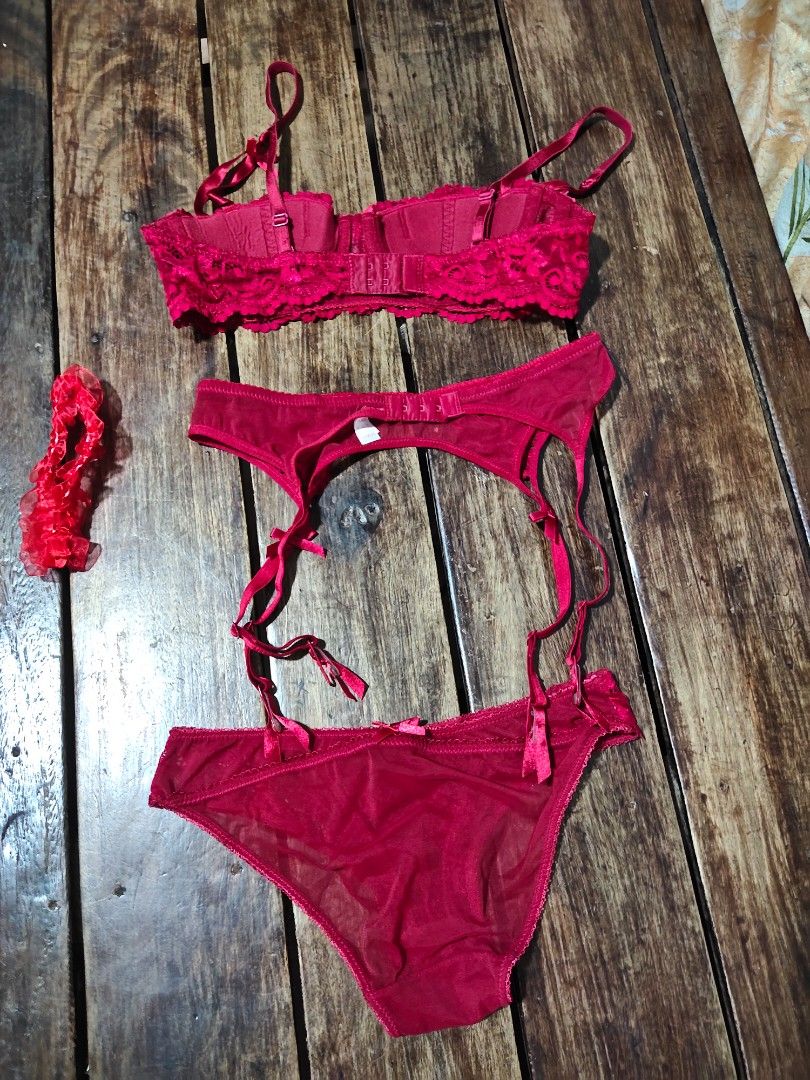 Red Lace Lingerie Set On Carousell
