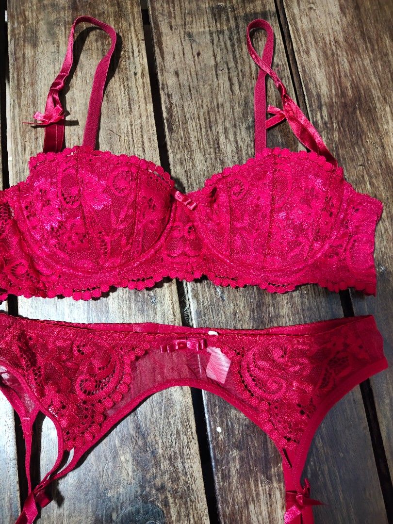 Red Lace Lingerie Set On Carousell