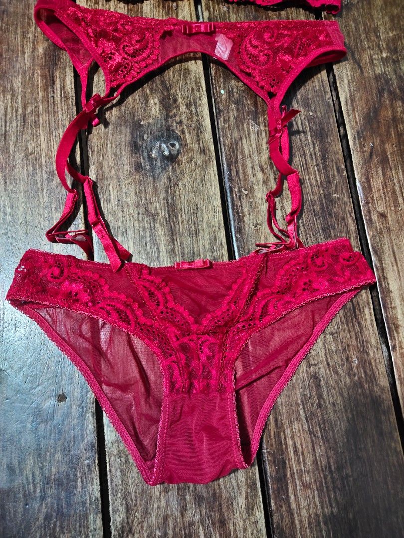 Red Lace Lingerie Set On Carousell
