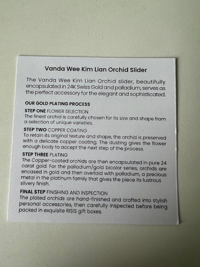 Risis Vanda Wee Kim Lian Orchid Slider Necklace, Women's Fashion ...