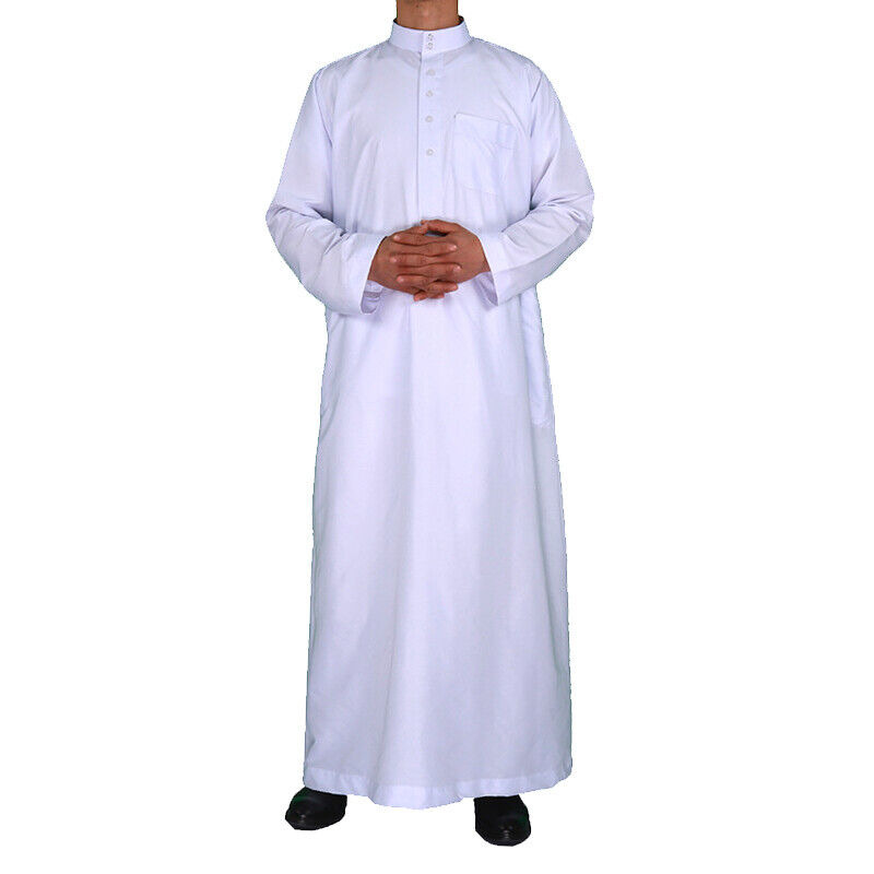 *Sale* Saudi Pure White Thobe Men Adults Jubah Arab Long Flowing Robe ...