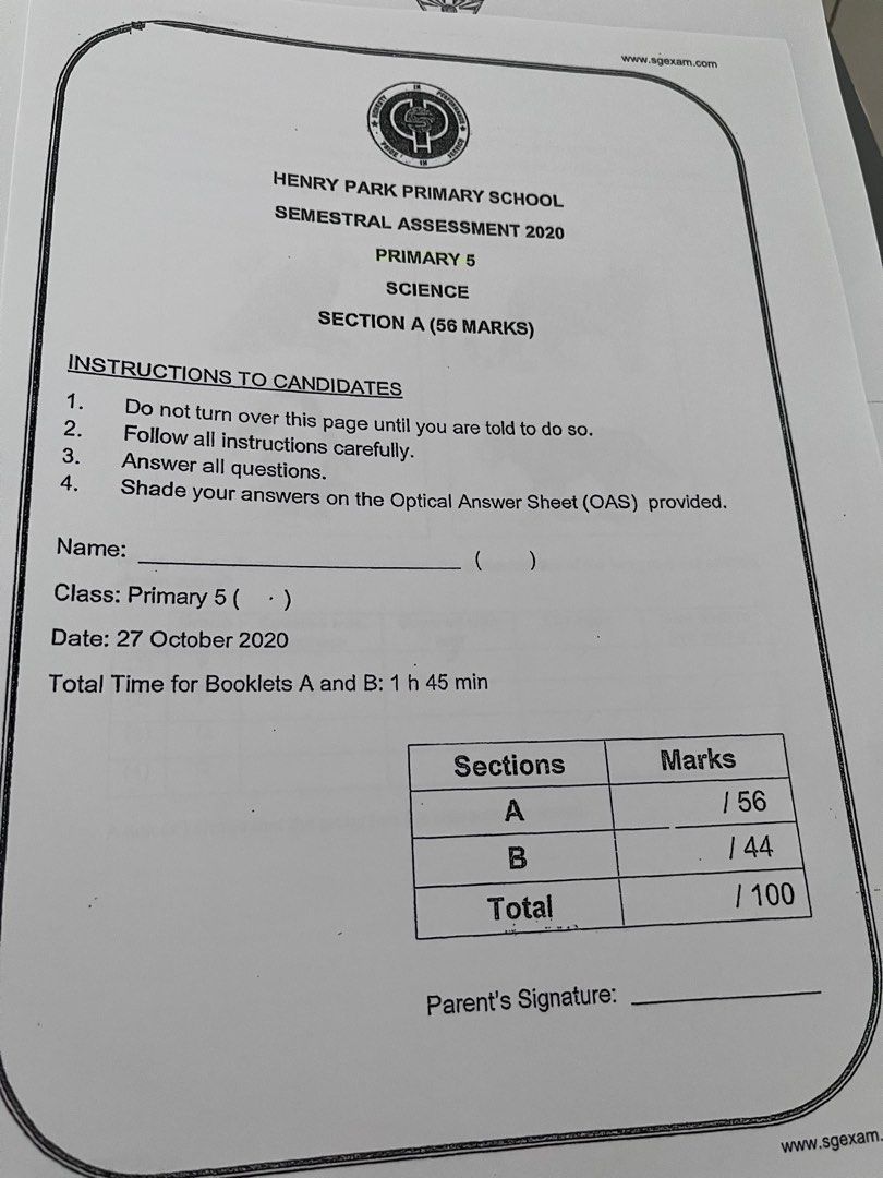 Science Exam Papers for P5, Everything Else on Carousell