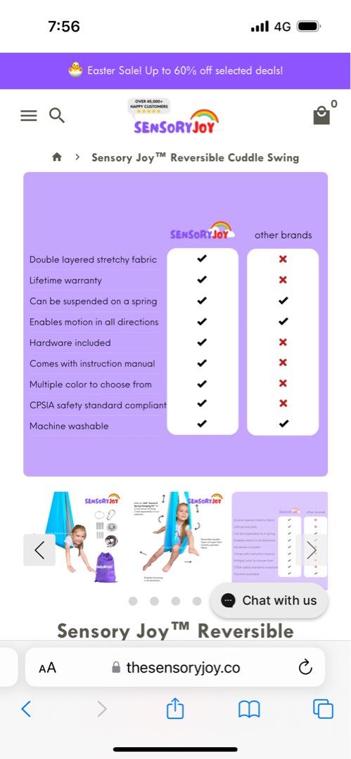 Sensory Joy Reversible Cuddle swing, Babies & Kids, Infant Playtime on ...