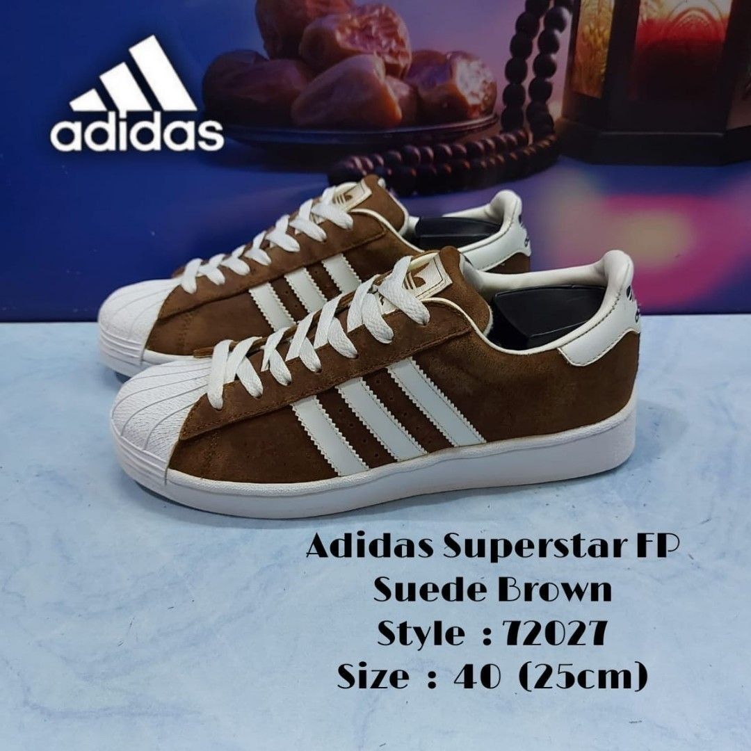 Sepatu Adidas Original Superstar FP suede Brown 72027 Ukuran 40 (25cm ...