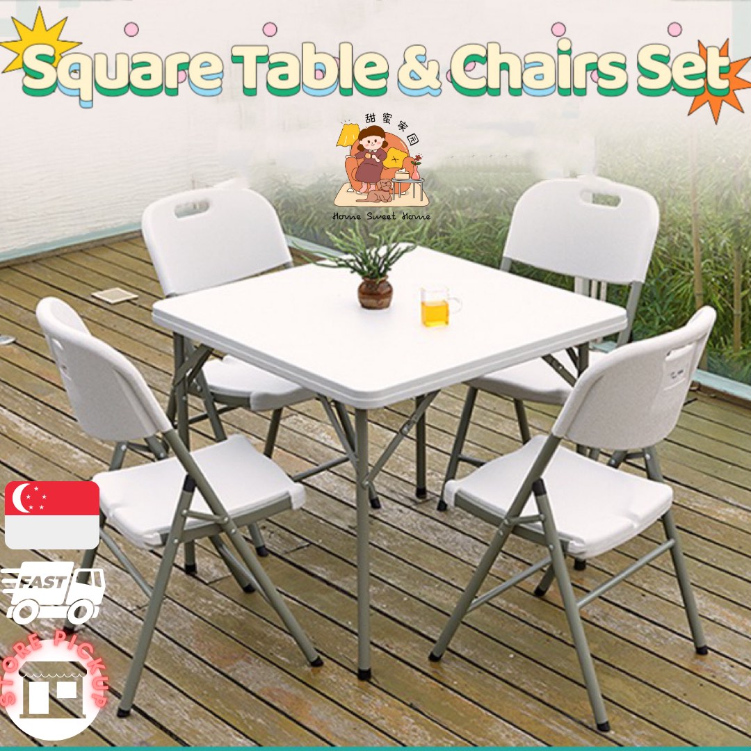 [SG] Table and Chair Set Foldable Table Foldable Chair Outdoor Table ...