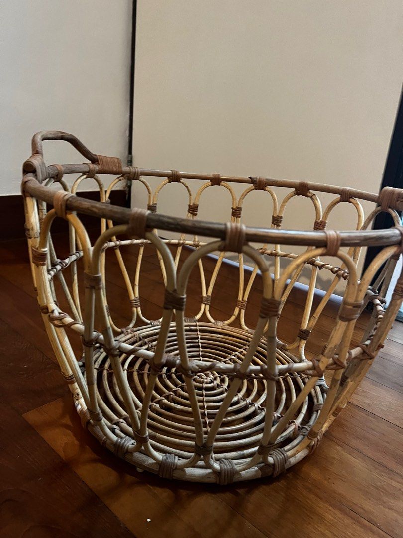 SNIDAD IKEA rattan basket, Furniture & Home Living, Home Improvement ...