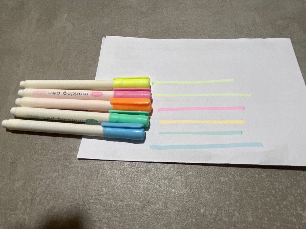 Soft Marking Pen Pastel Color Highlighters, Hobbies & Toys, Stationery ...