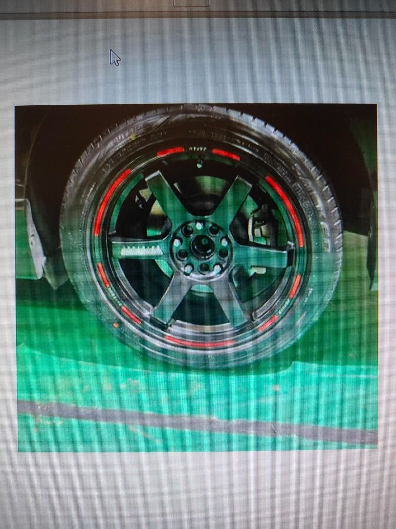 TE37 Rims (Black - Red), Car Accessories, Tyres & Rims on Carousell