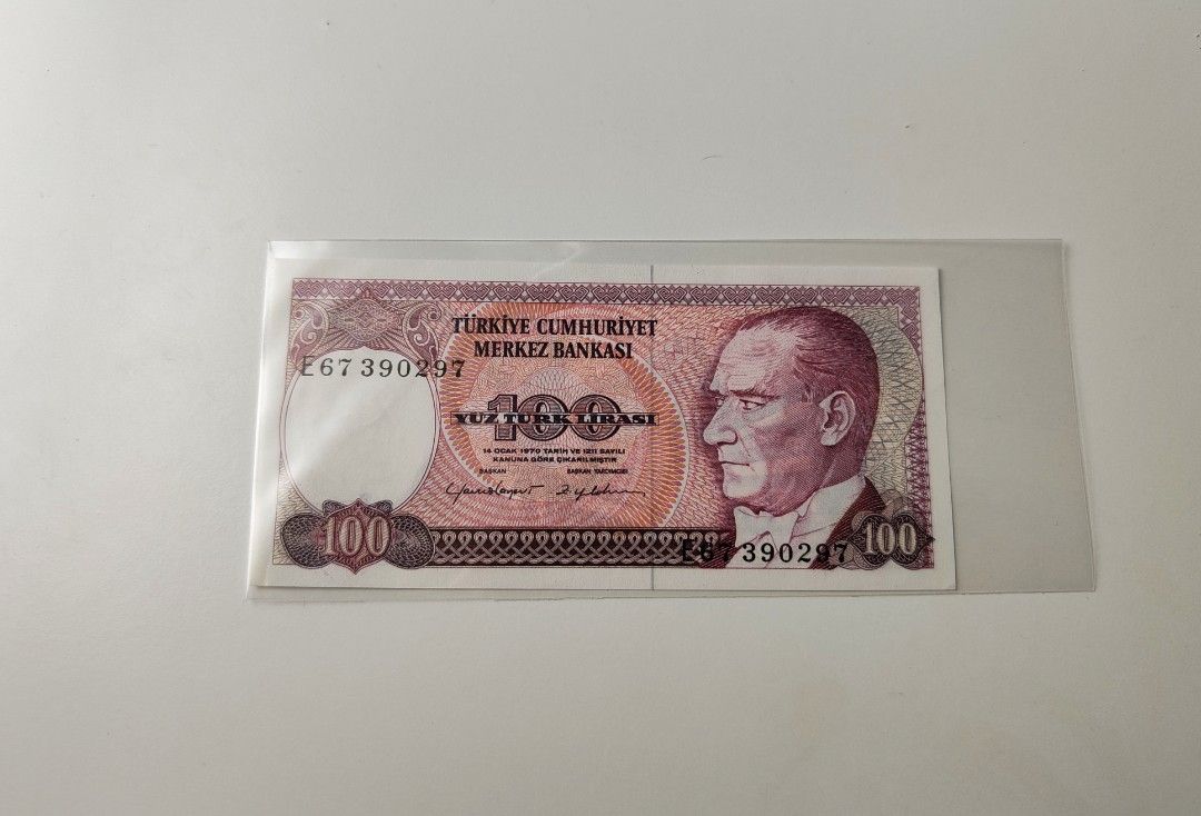 Turkey 1970 100 Lira Banknote Currency AU/UNC(4), Hobbies & Toys, Memorabilia & Collectibles ...