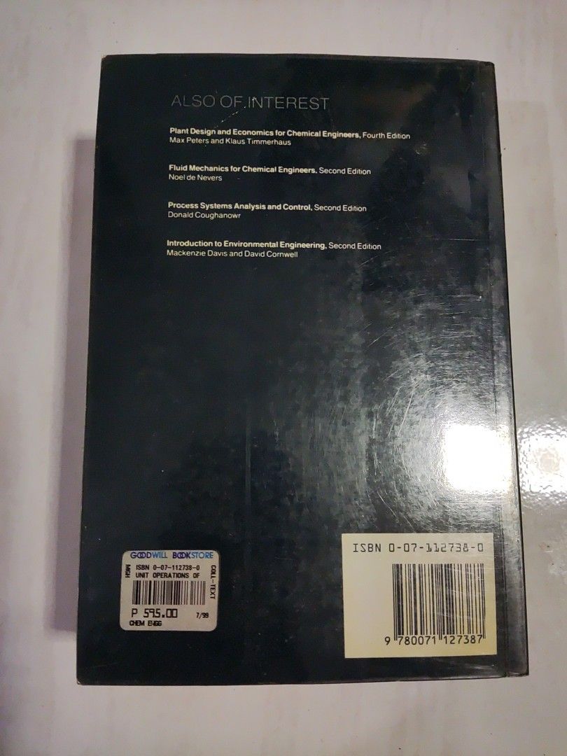 Unit operations of chemical engineering book with Free Reviewer ...