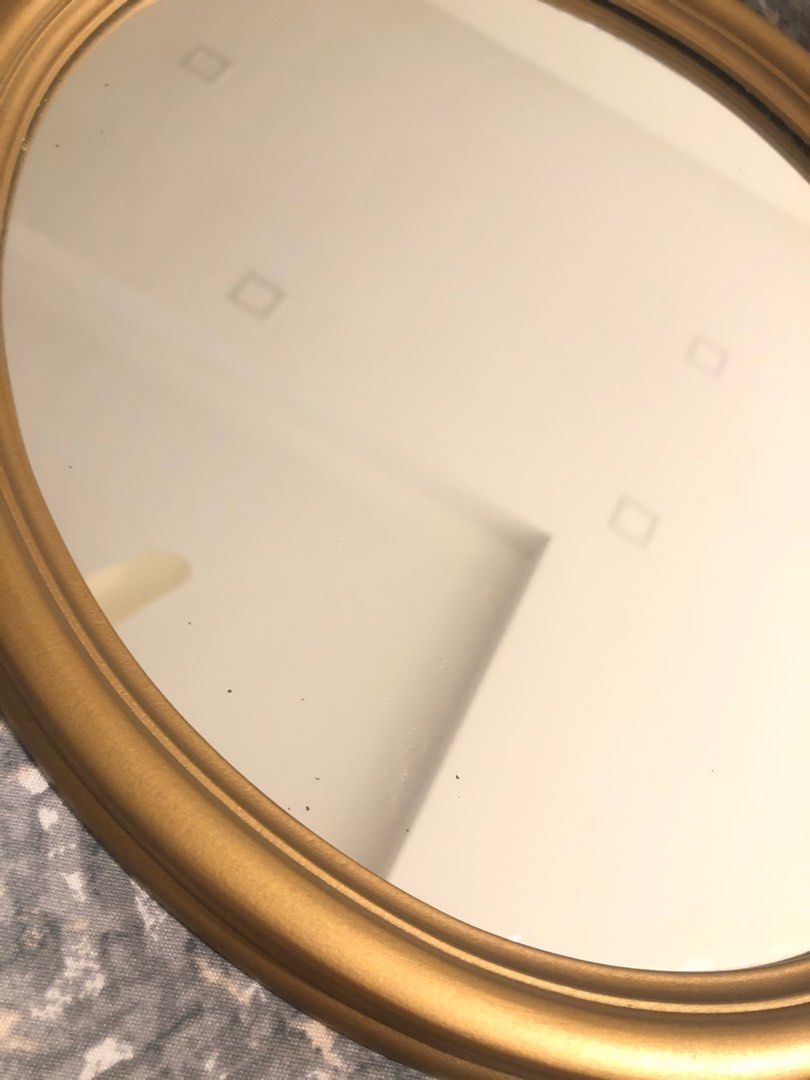Vintage Oval Mirror Gold 90s, Furniture & Home Living, Home Decor ...