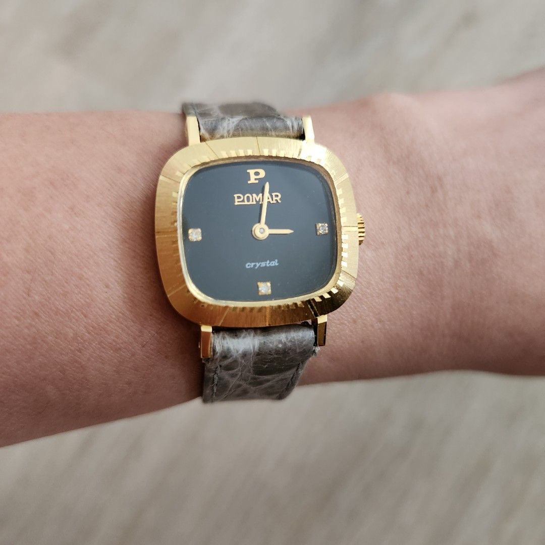 Vintage Pomar Gold Watch 8067, Women's Fashion, Watches & Accessories ...