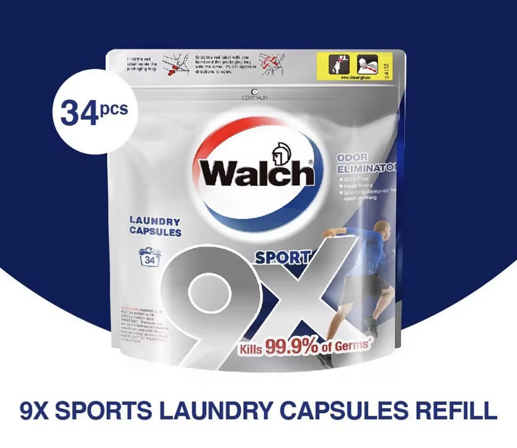 Walch 9X Sports Laundry Capsules Refill 34 pods, Furniture & Home ...