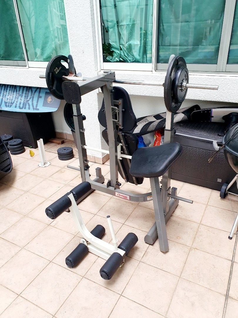 Weights bench, barbell and weights included., Sports Equipment ...
