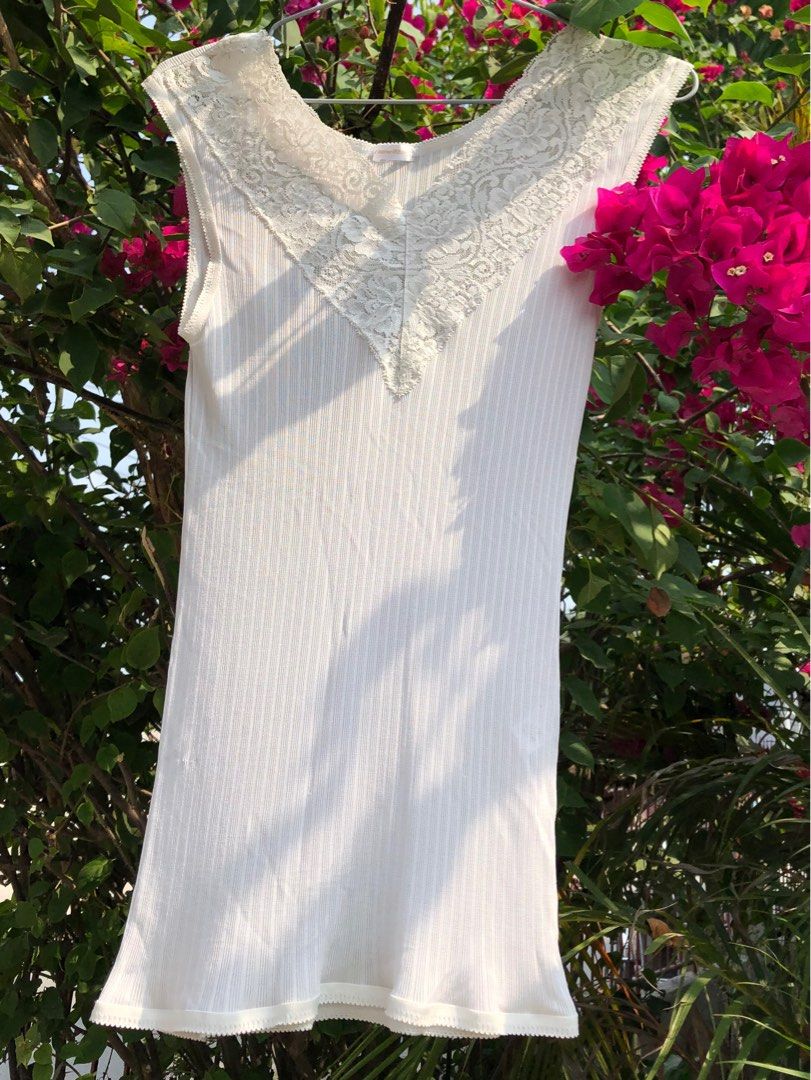 SALE ️ White Laced Lingerie Camisole White See Through Lace Inner Sexy ...