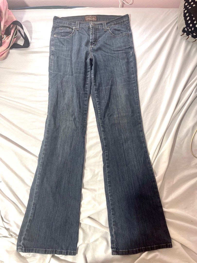 Wide leg flare y2k denim jeans, Women's Fashion, Bottoms, Jeans on ...
