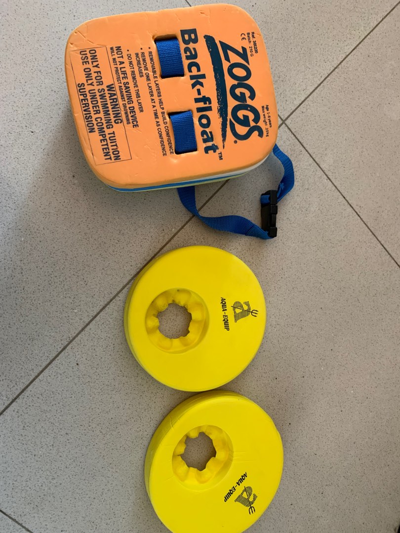 Zoggs back float & Aqua Equip arm floaters, Sports Equipment, Other ...
