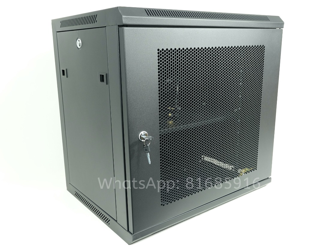 (Top a bit dented) 12U server rack. Mesh front door; 450mm depth ...