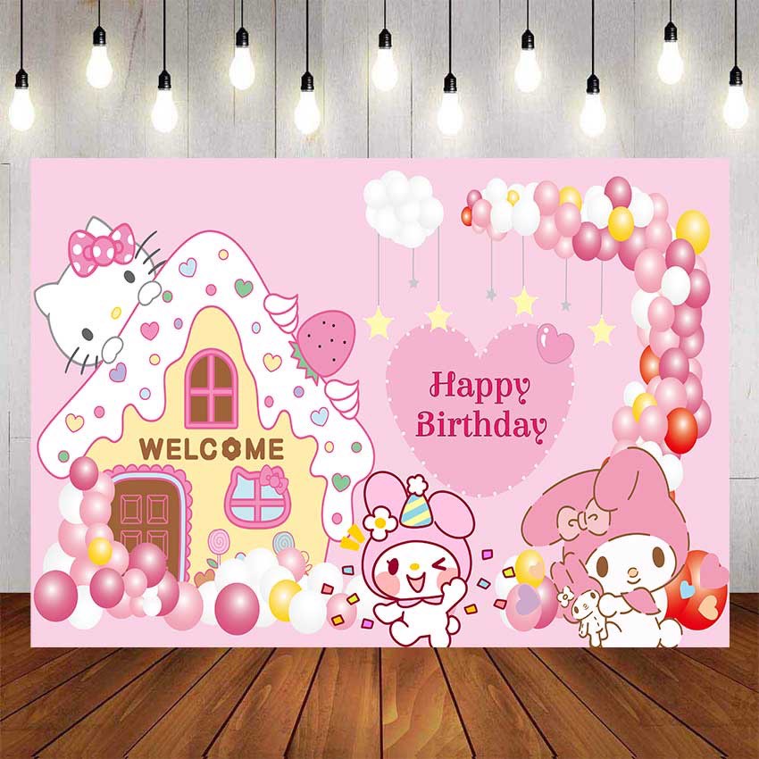 150x90cm Melody Birthday Backdrop Photography Background Vinyl Material ...