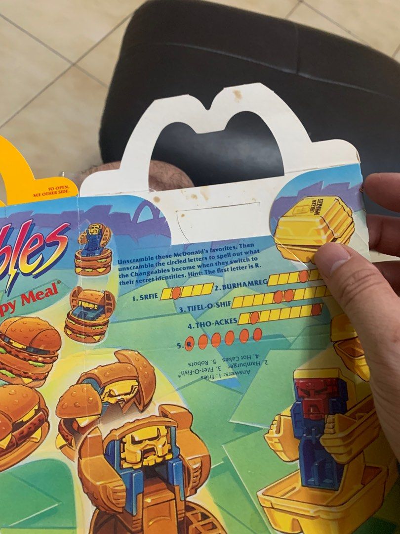 1987 McDonalds food changeable happy meal box, Hobbies & Toys, Toys ...