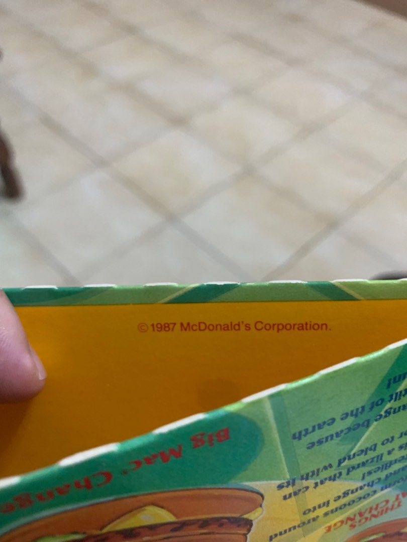 1987 McDonalds food changeable happy meal box, Hobbies & Toys, Toys ...