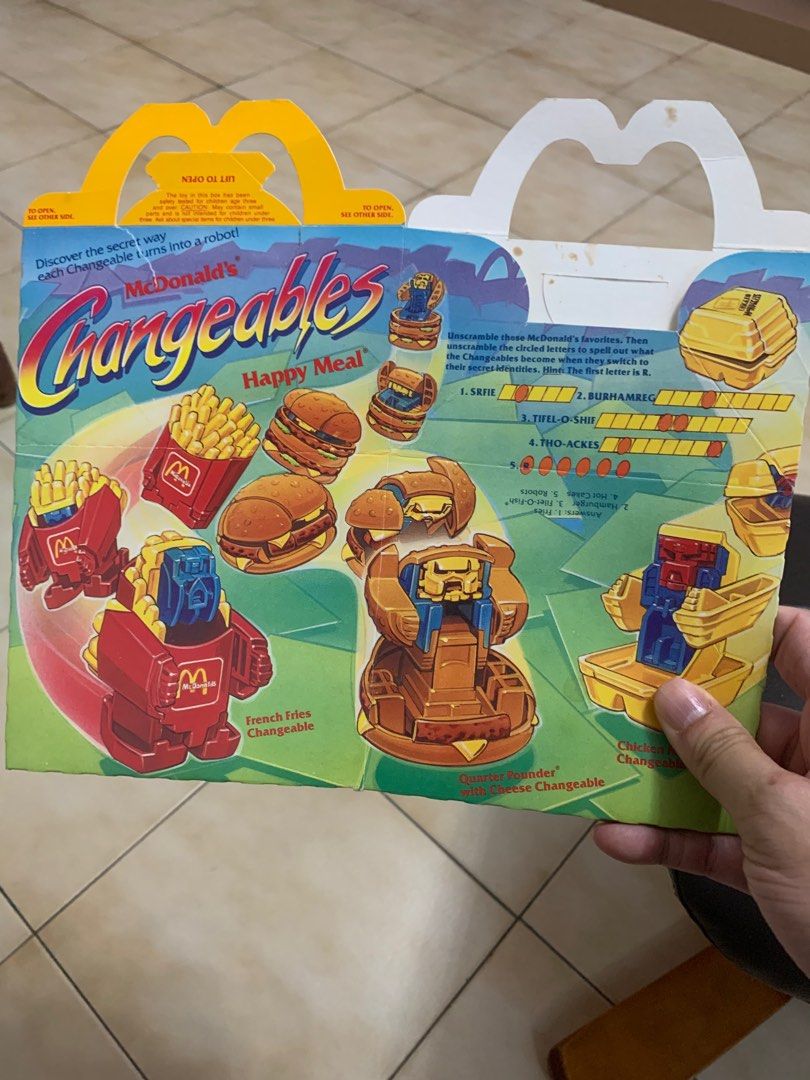 1987 McDonalds food changeable happy meal box, Hobbies & Toys, Toys ...