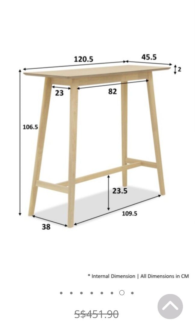 Enzo Bar Table White Wash (from FortyTwo), Furniture & Home Living ...