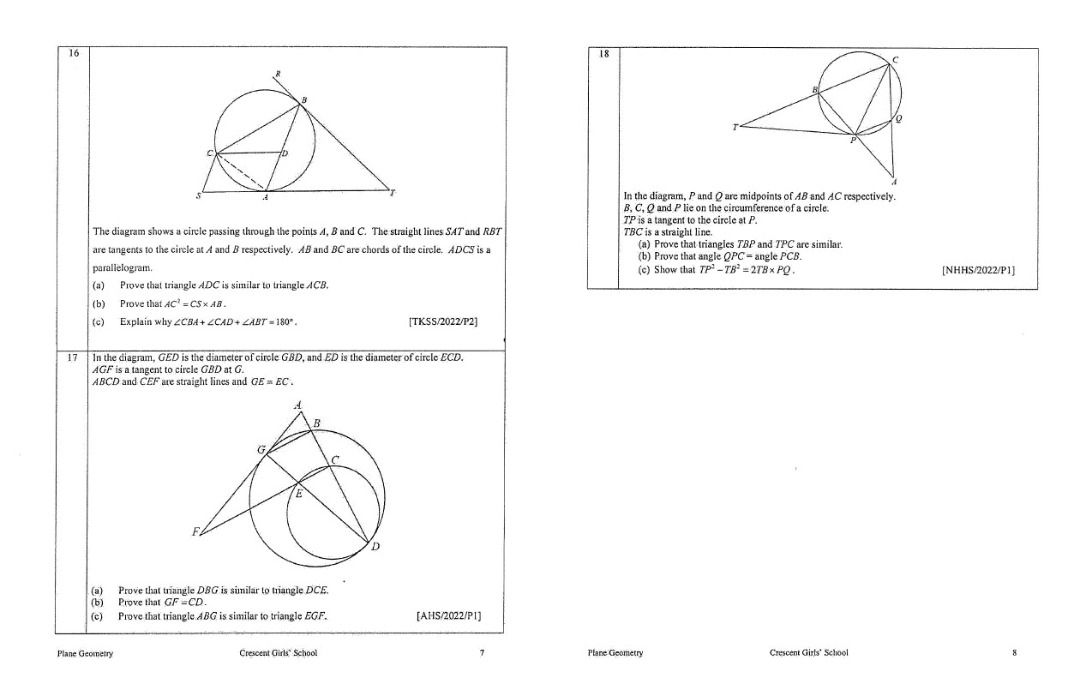 2023 Sec 1 2 3 4 E Math AMath Topical Revision Package CGS Crescent ...