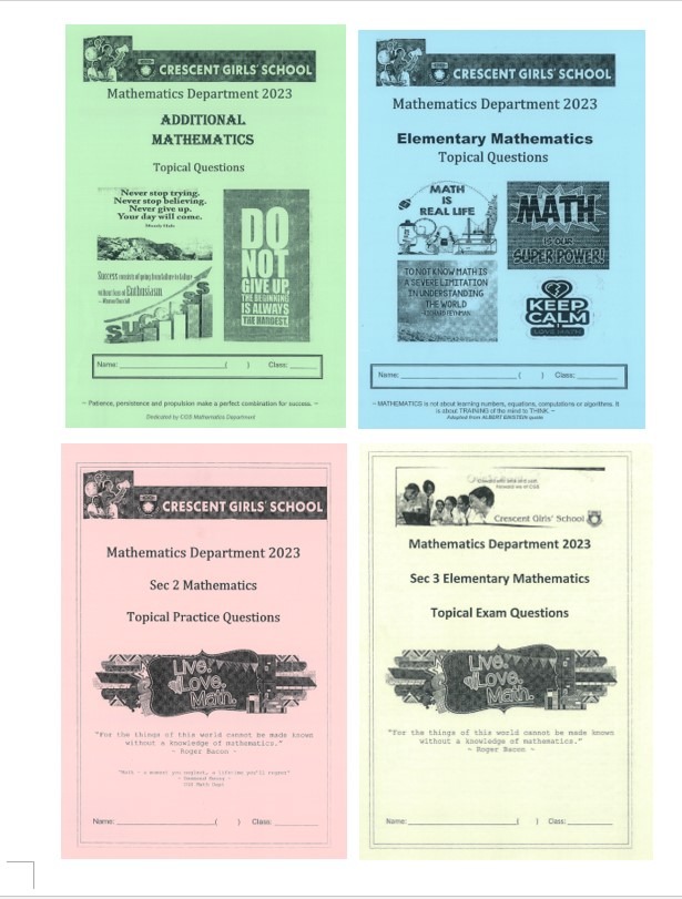 2023 Sec 1 2 3 4 E Math AMath Topical Revision Package CGS Crescent ...