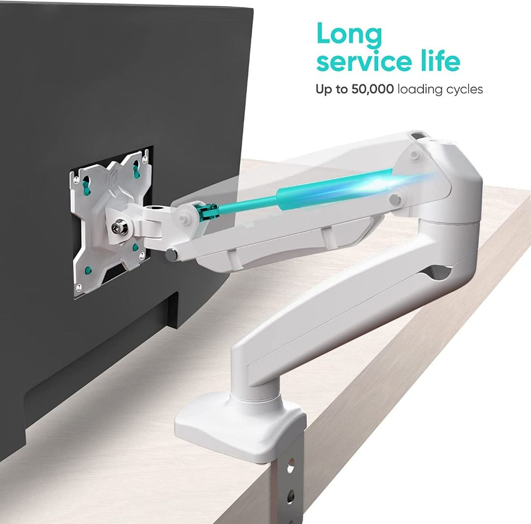 3004) ONKRON FULL MOTION GAS SPRING DESK MOUNT FOR 13-32 INCH SCREENS ...