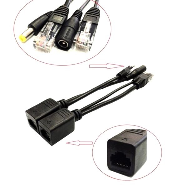 [3792] Ethernet Passive PoE Adapter Injector + Splitter Kit PoE Cable ...