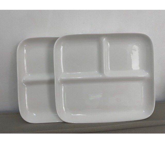 3 divided Ceramic Divided Plate,26.5cm x 16.5cm x 3cm, Furniture & Home ...