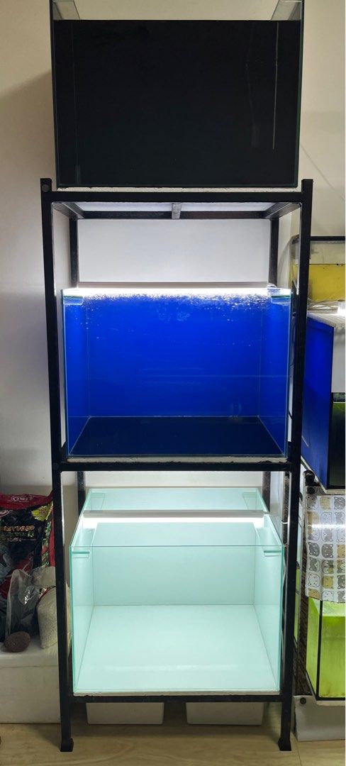 3 tier stand with 3 fish tank (60cm by 45cm by 45cm), Pet Supplies ...