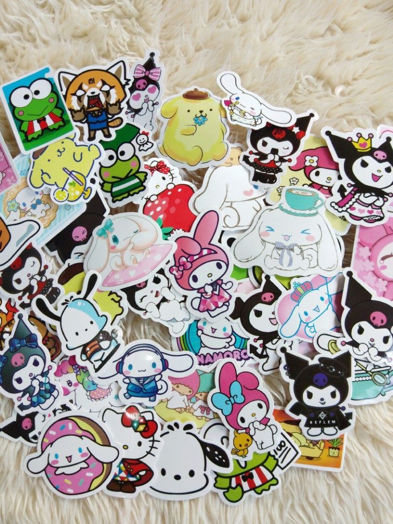 50pcs. Sanrio Character Stickers, Hobbies & Toys, Stationary & Craft ...