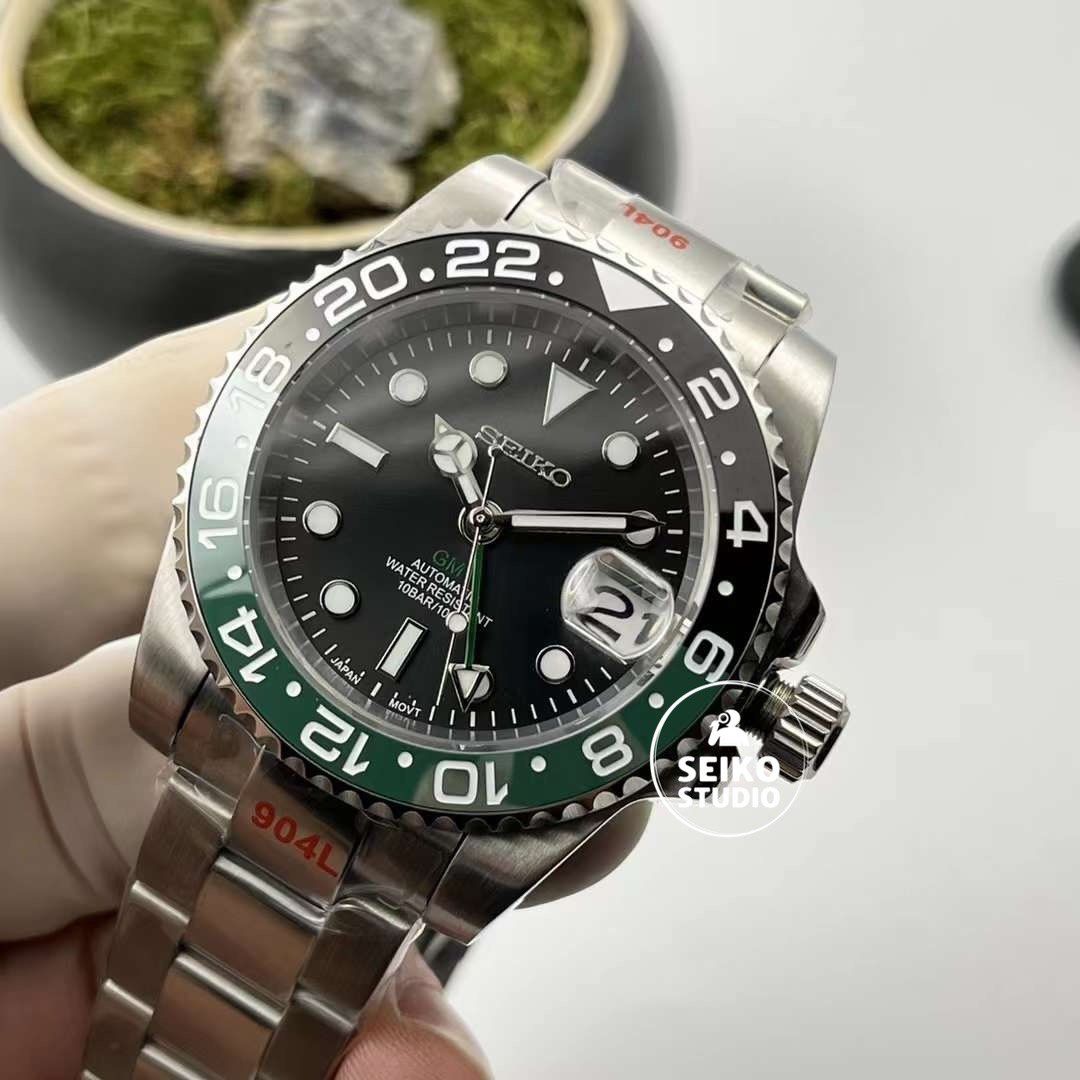 《改裝訂製》精工 Seiko mod GMT 特別限量版 男裝女裝手錶鋼錶電子錶 防水潛水錶 PP 鸚鵡螺 Special Limted ...