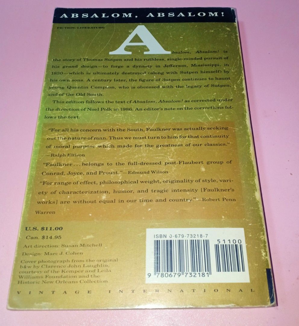 Absalom, Absalom by William Faulkner (TP) on Carousell