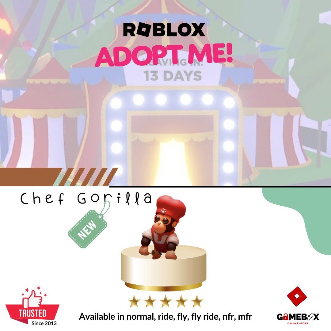 ADOPT ME Gorilla Fairground ! ( Gorilla , Astronaut Gorilla , Chef ...