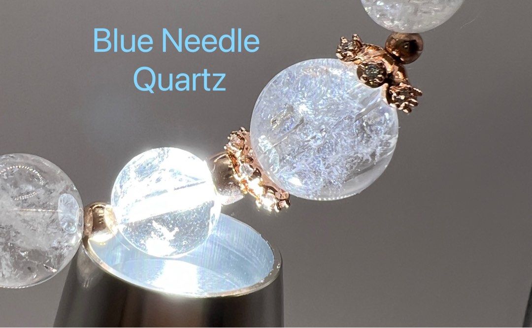 Angel Wings Quartz Blue Needle Quartz with Rose Gold inserts and 3 ...