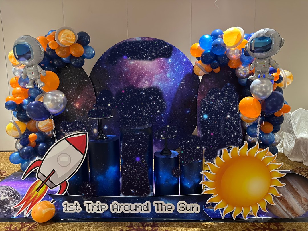 Astronaut Space Theme Party Backdrop, Lifestyle Services, Event & Party ...