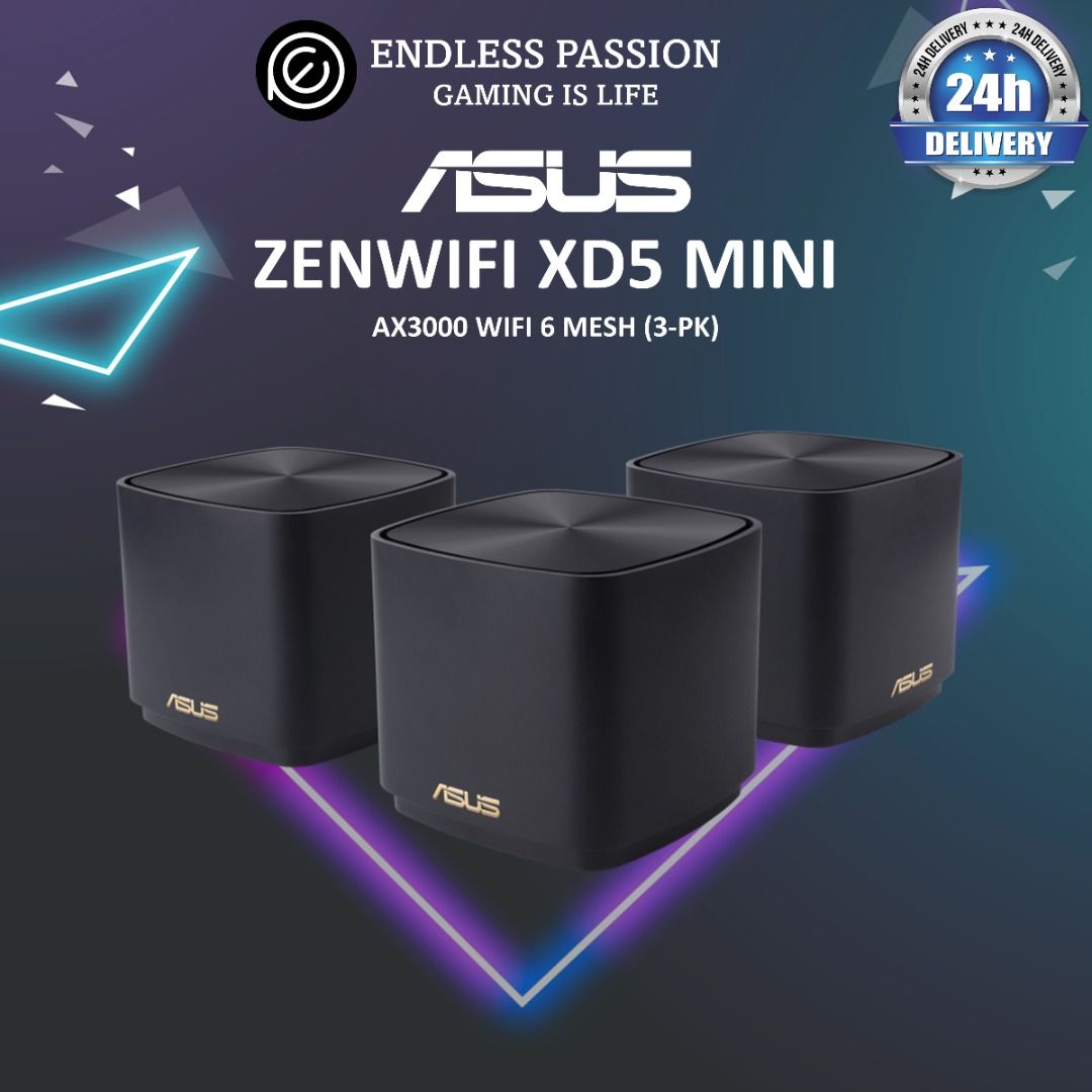 Asus ZenWiFi AX XD5 Mini Black AX3000 WiFi 6 Mesh - XD5 (B-1-PK ...