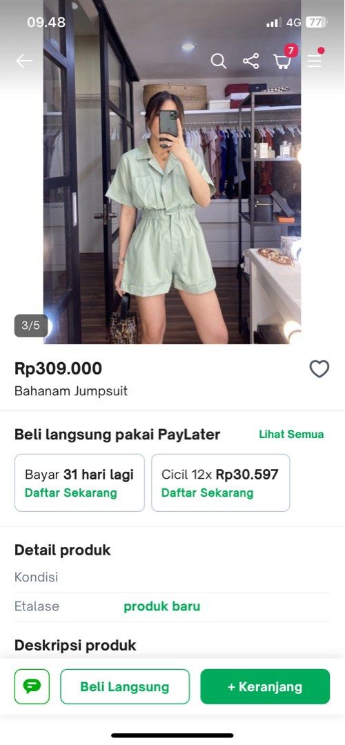 Bahanam jumpsuit modelano, Fesyen Wanita, Pakaian Wanita, Atasan di Carousell